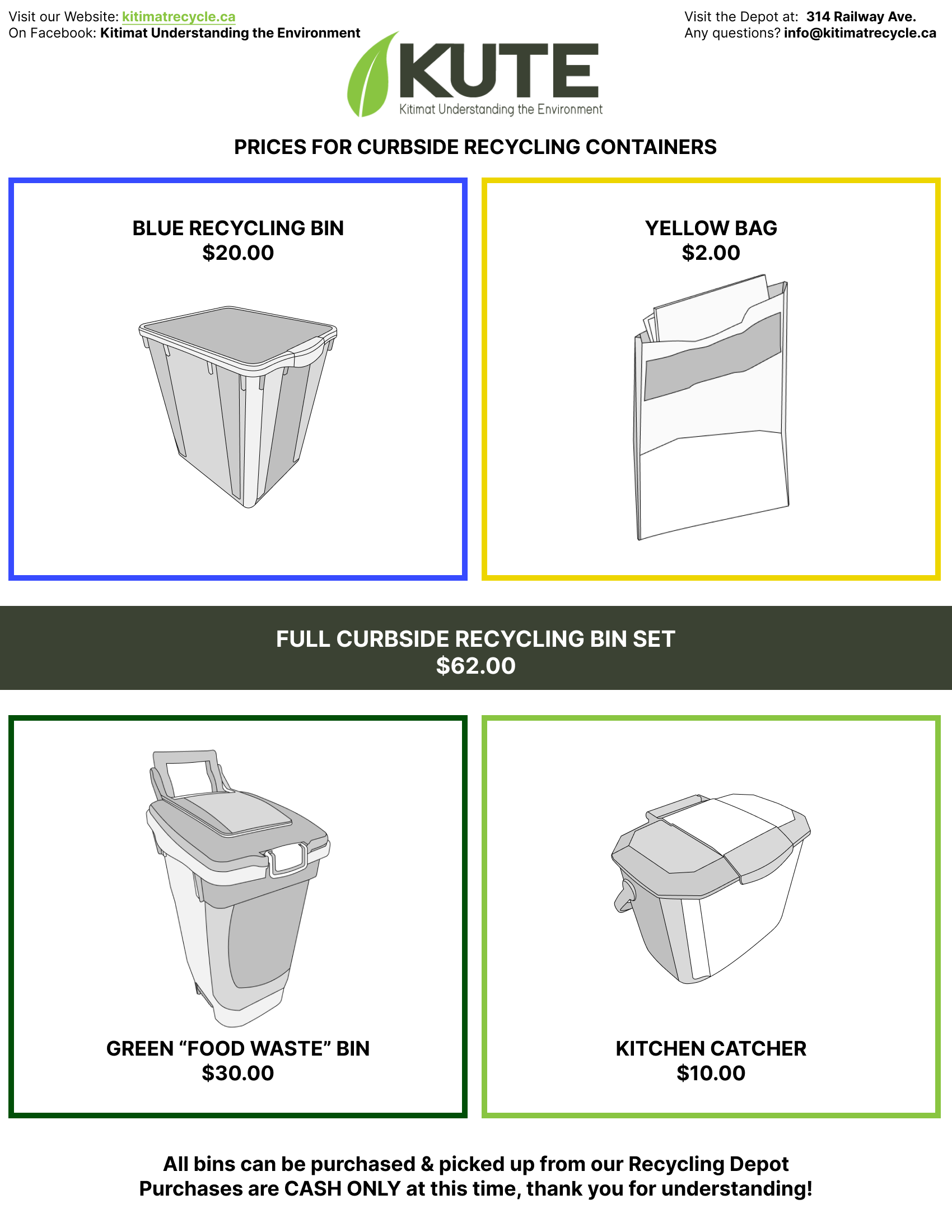 Curbside Recycling Containers - Kitimat Understanding the Environment